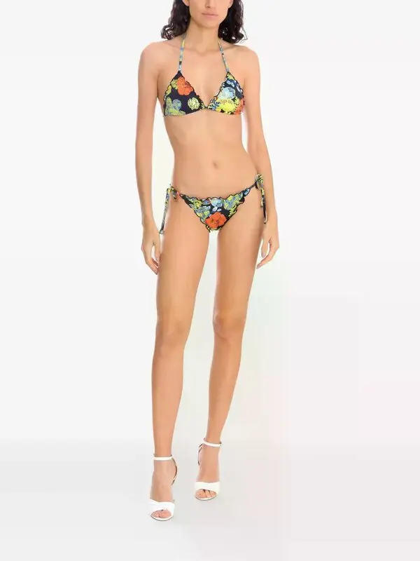 AMIR SLAMA Floral Print Ruffled Bikini