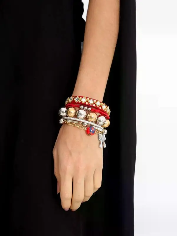 AMIR SLAMA Beaded Bow-embellished Bracelet - Red