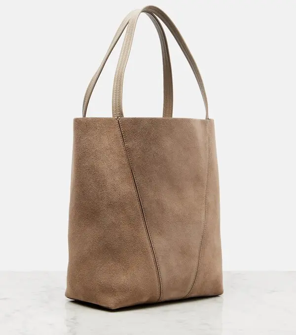 Chloé Spin Medium Suede Tote - Beige