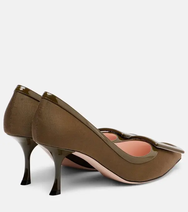 ROGER VIVIER Viv In The City 65 Leather-trimmed Pumps
