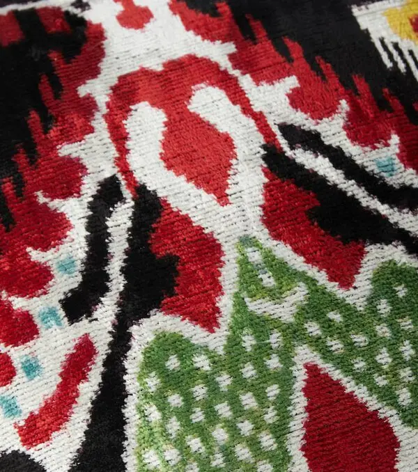 LES-OTTOMANS Printed Silk And Cotton Velvet Cushion - Multicoloured