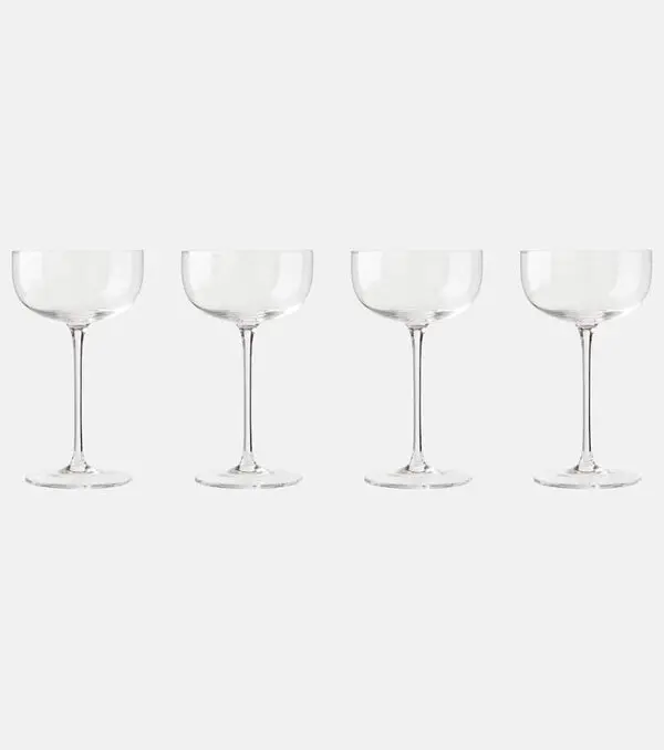 SERAX Midnight Flowers Anemone Vaniglia Set Of 4 Champagne Glasses Marni - Transparent