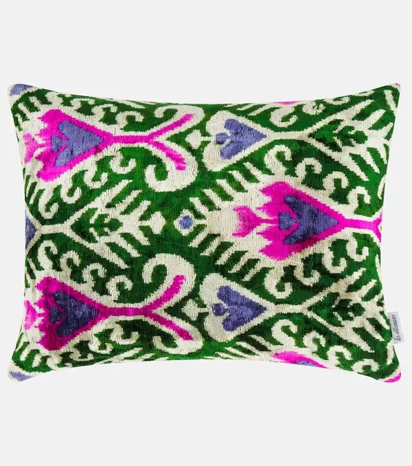 LES-OTTOMANS Silk And Cotton Cushion - Multicoloured