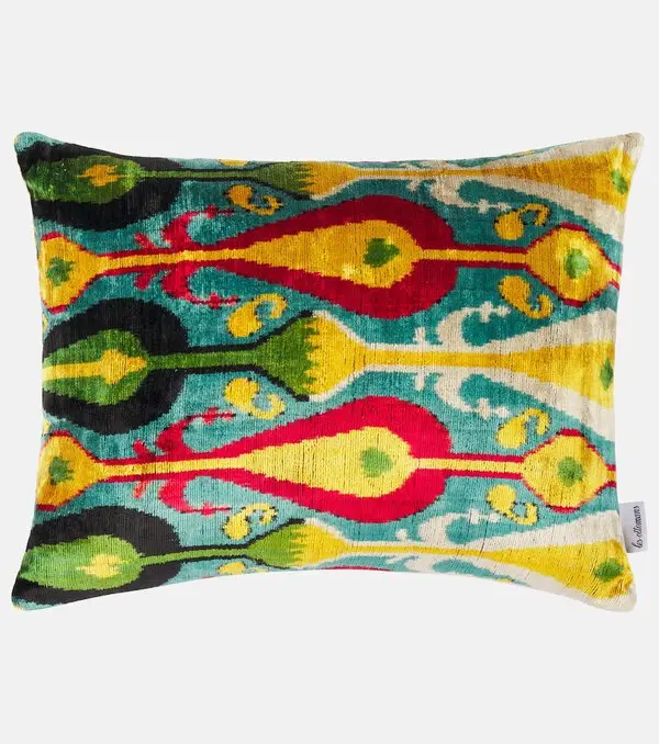LES-OTTOMANS Silk And Cotton Cushion - Multicoloured