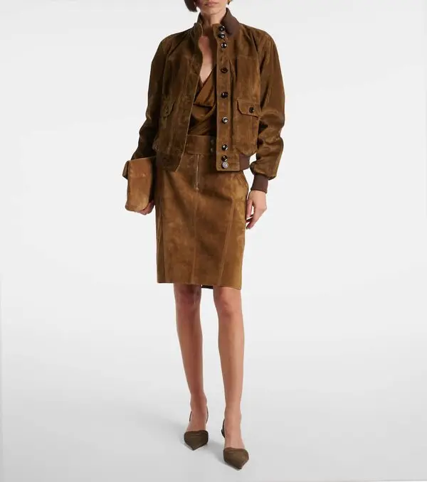 TOM FORD Suede Pencil Skirt