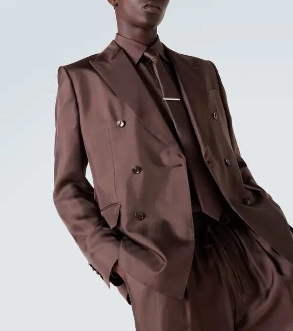 Dolce & Gabbana Double-breasted Silk Twill Blazer