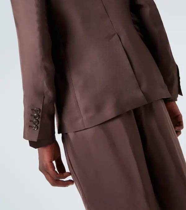 Dolce & Gabbana Double-breasted Silk Twill Blazer