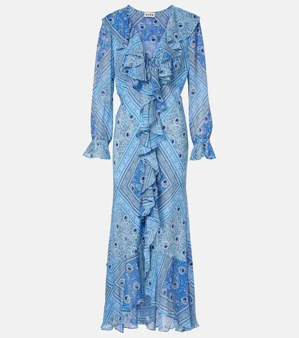 Rixo Gracye Ruffled Silk Maxi Dress