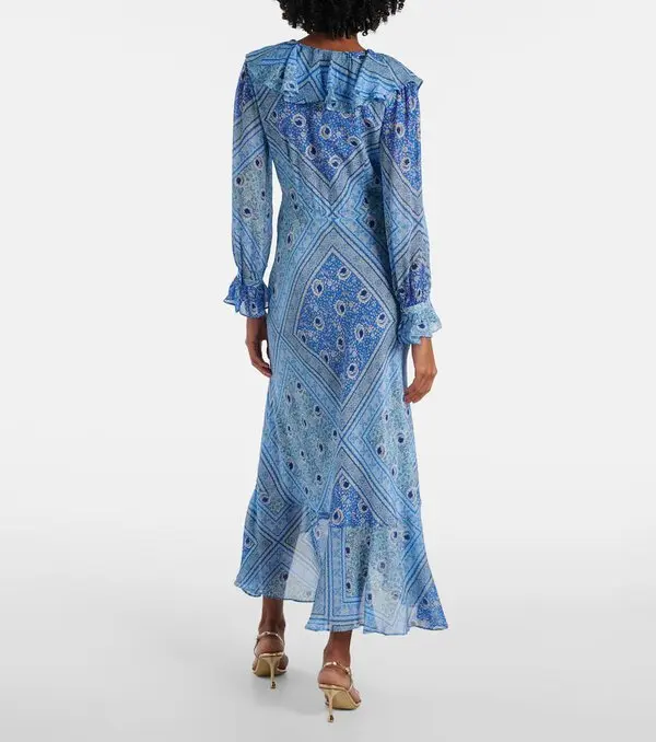 Rixo Gracye Ruffled Silk Maxi Dress