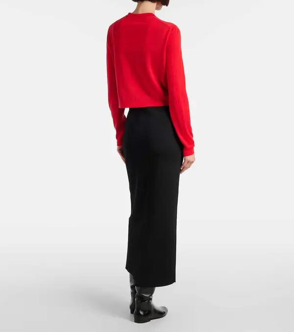 Khaite Brieta Wool-blend Cardigan - Red