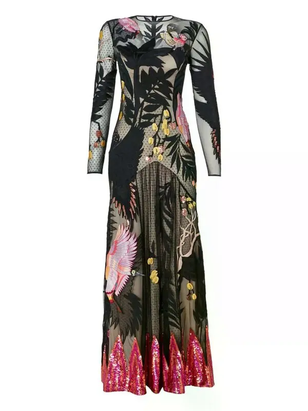 TEMPERLEY LONDON Embroidered Sequin-hem Dress