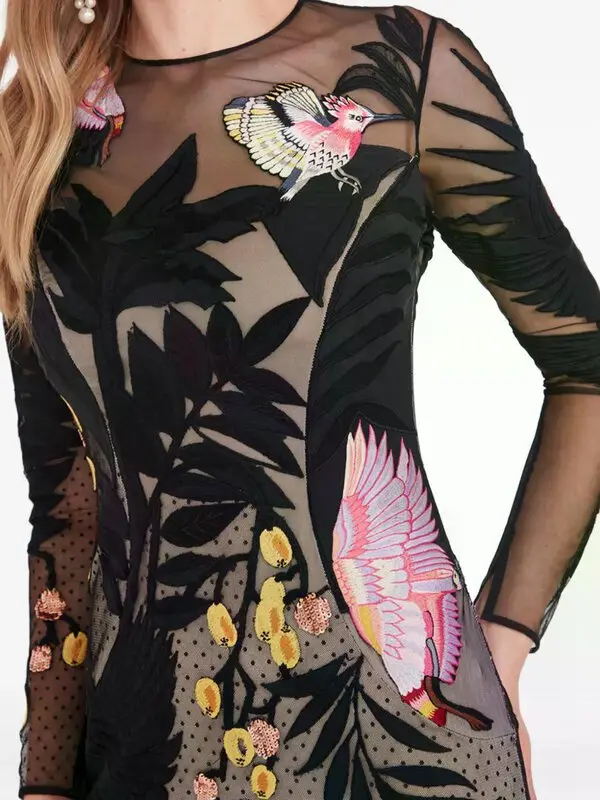TEMPERLEY LONDON Embroidered Sequin-hem Dress