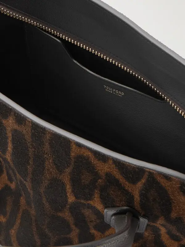 TOM FORD Ocelot Medium Leather-trimmed Tote - Animal Print