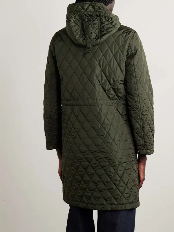Burberry Hooded Quilted Shell Jacket - Dark Green