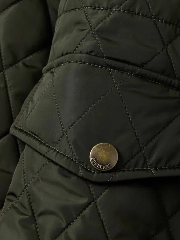 Burberry Hooded Quilted Shell Jacket - Dark Green