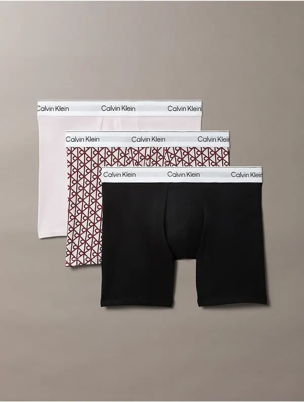 Calvin Klein Icon Cotton Stretch 3-pack Boxer Brief - Black/ Bijou Modern Emblem/ Spring Lilac