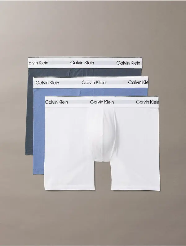 Calvin Klein Icon Cotton Stretch 3-pack Boxer Brief - White/blue Tulip/turbulence