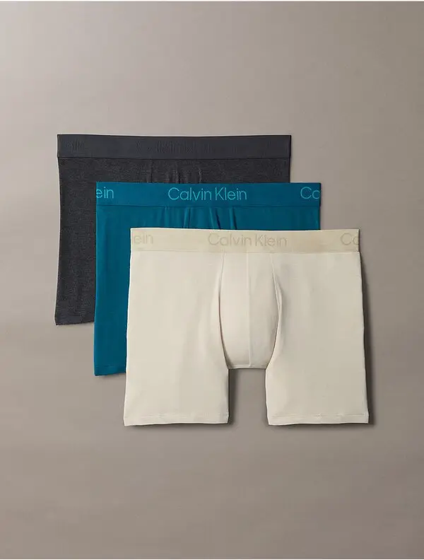 Calvin Klein Ultra Soft Modal 3-pack Boxer Brief - Charcoal Heather / Aloe Essence / Teal Marine