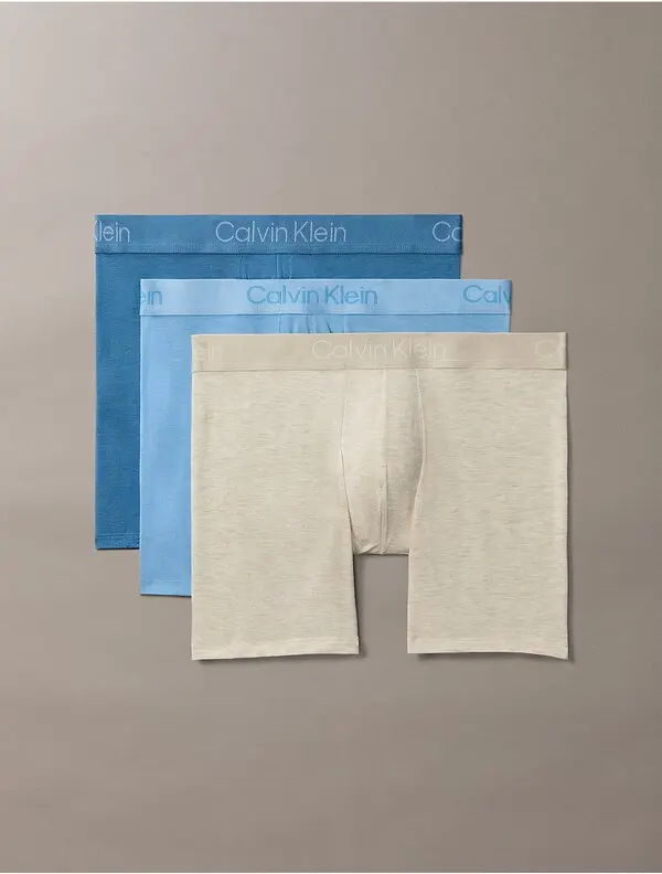 Calvin Klein Ultra Soft Modal 3-pack Boxer Brief - Oatmeal Heather/gulf Blue /liberty Blue