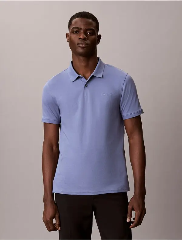 Calvin Klein Liquid Touch Polo Shirt - Dusty Sailor Blue