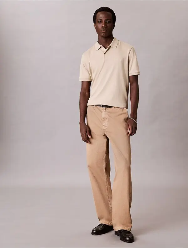 Calvin Klein Liquid Touch Polo Shirt - White Pepper