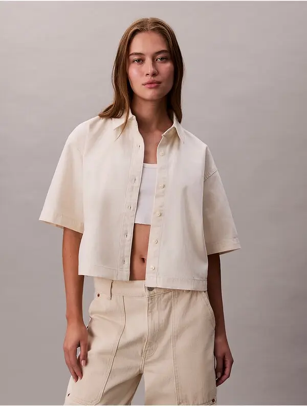 Calvin Klein Denim Cropped Relaxed Shirt