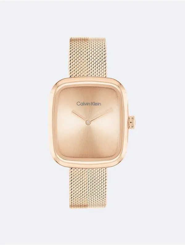 Calvin Klein Curved Mesh Watch - Champagne Gold