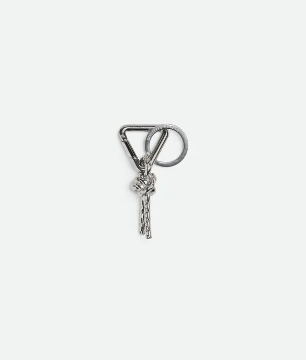 BOTTEGA  VENETA Metal Knot Keyring - Silver