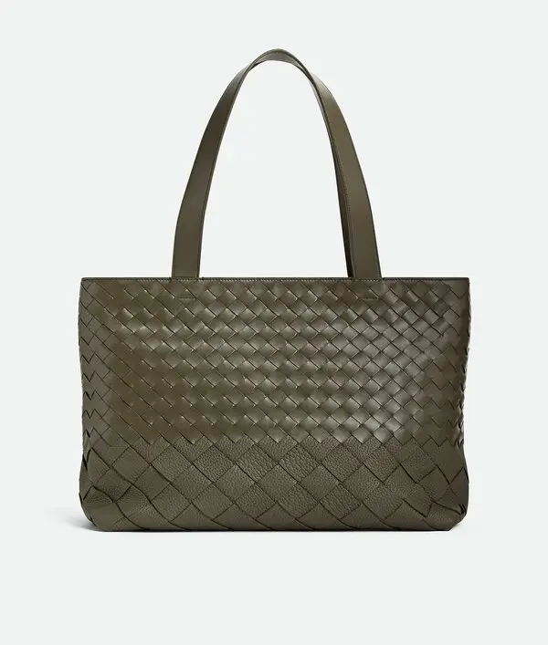 BOTTEGA  VENETA Small Intrecciato Zipped Tote - Cypress