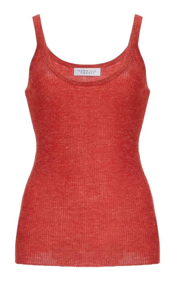 Gabriela Hearst Cinxia Cashmere, Silk, And Hemp Tank Top - Orange
