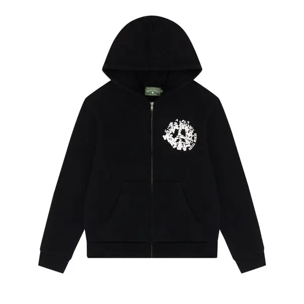 DENIM TEARS University Zip Hoodie - Black