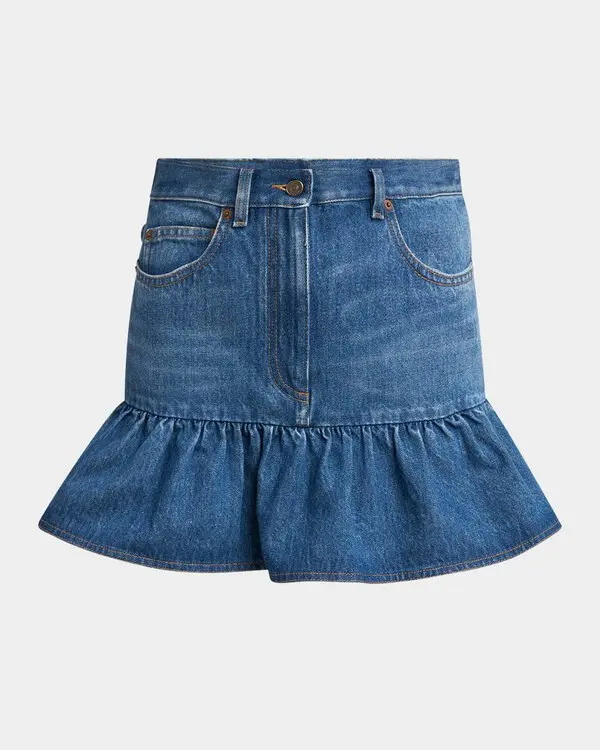 Valentino Garavani Ruffle Hem Mini Skirt
