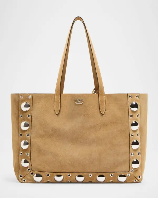 Valentino Garavani Nellcôte Large Suede Tote Bag - Brown