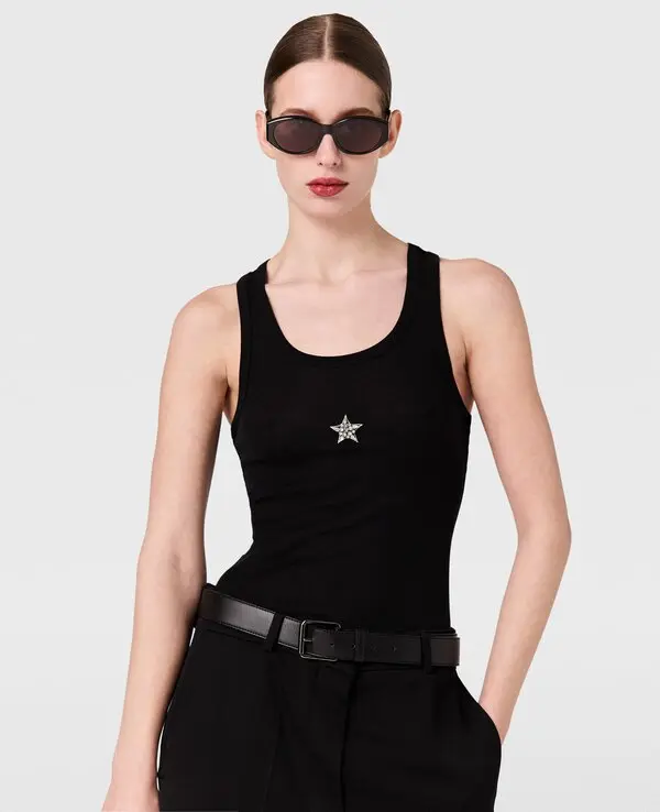 Stella McCartney Embellished Racerback Tank Top - Black