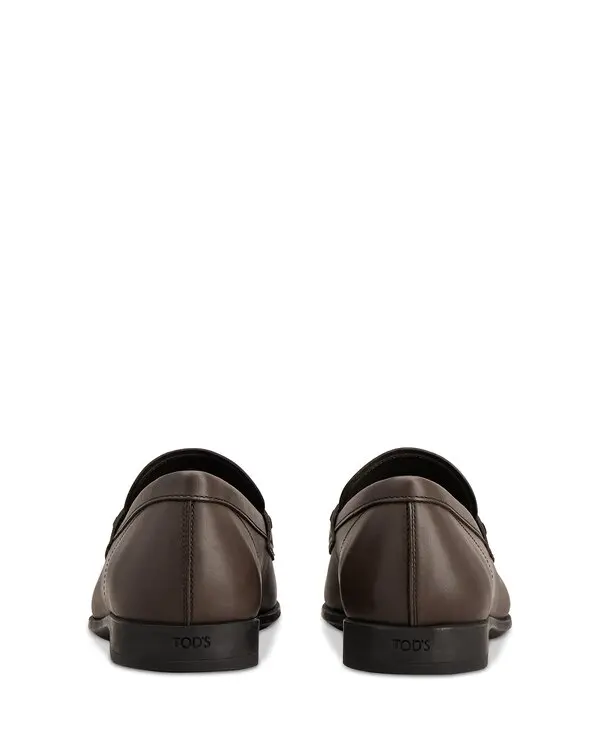 TOD'S Mocassino Gomma Legg Penny Loafers - Dark Brown