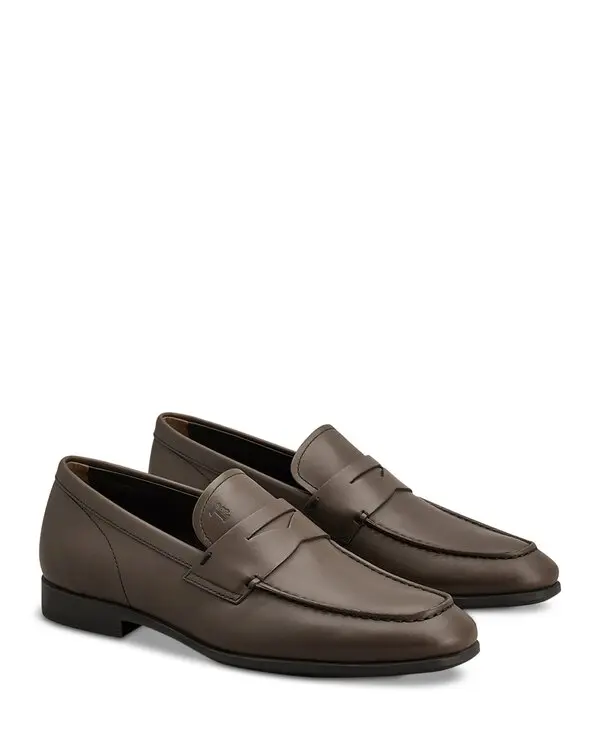 TOD'S Mocassino Gomma Legg Penny Loafers - Dark Brown