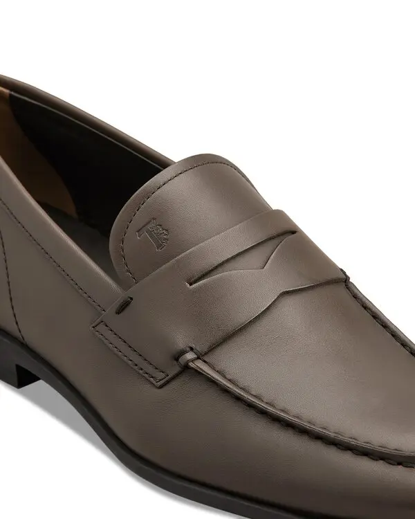 TOD'S Mocassino Gomma Legg Penny Loafers - Dark Brown