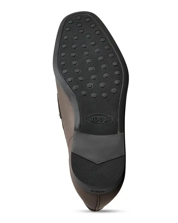 TOD'S Mocassino Gomma Legg Penny Loafers - Dark Brown