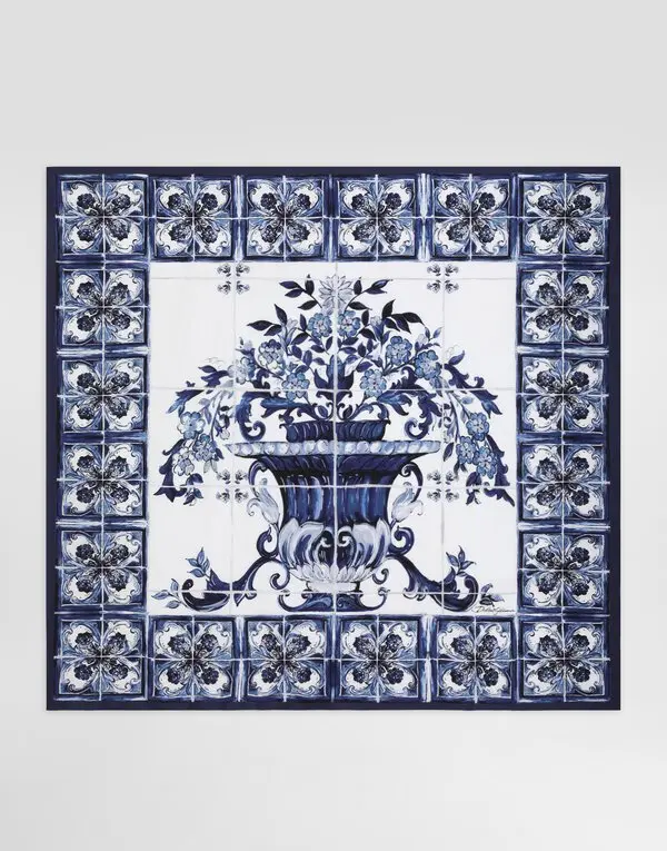 Dolce & Gabbana Majolica- 90x90 Silk Twill Foulard - Print