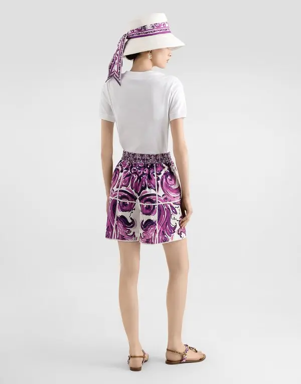 Dolce & Gabbana Majolica-print Poplin Shorts - Multicolor