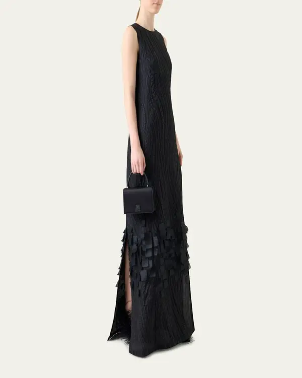 Akris Alice Crystal Trapezoid Satin Micro Top-handle Bag - Black