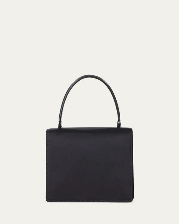 Akris Alice Crystal Trapezoid Satin Micro Top-handle Bag - Black