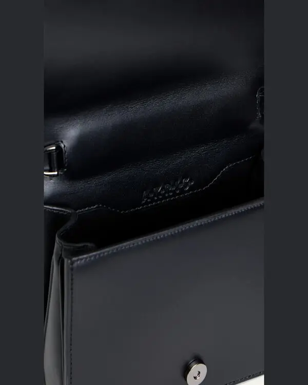 Akris Alice Crystal Trapezoid Satin Micro Top-handle Bag - Black