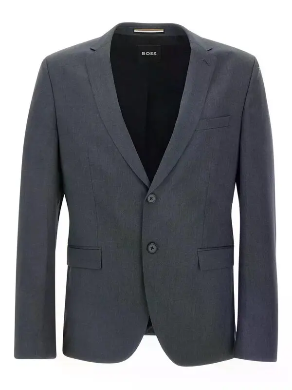 BOSS Peak-lapel Wool Blazer - Grey