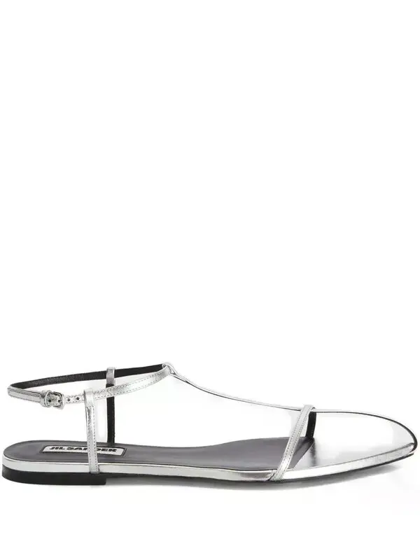 JIL SANDER Leather Sandals - Silver