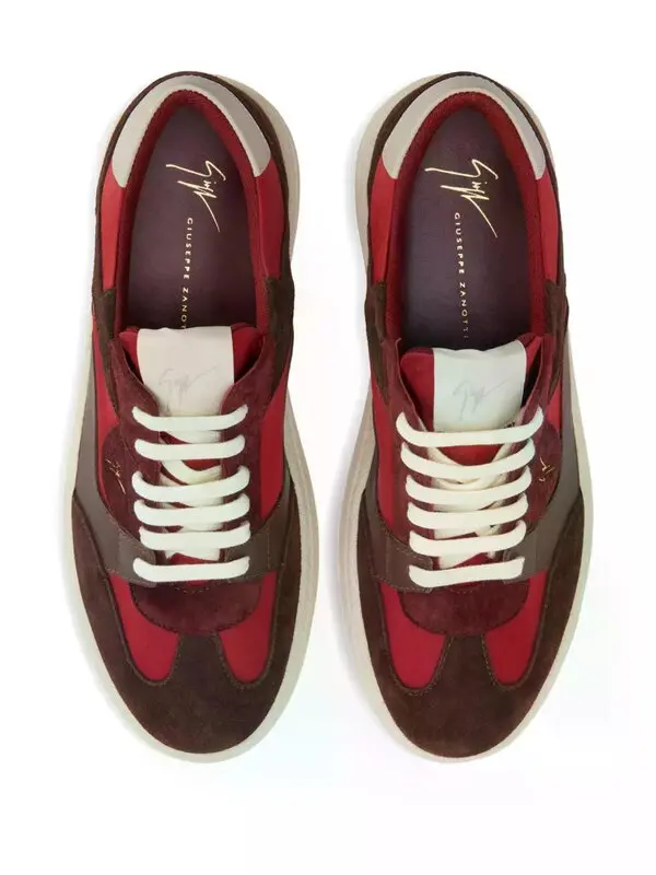 GIUSEPPE ZANOTTI Suede Panelled Sneakers - Red
