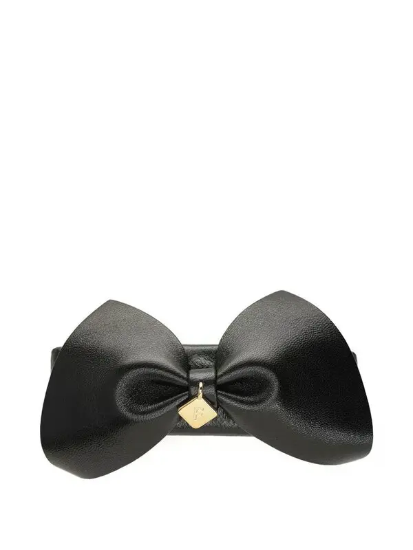 FERRAGAMO Leather Hair Clip - Black