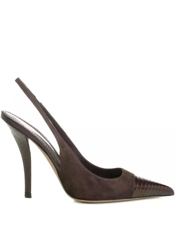 Paris Texas 105mm Lidia Slingback Pumps - Brown