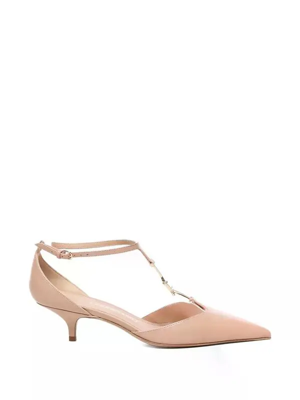 FERRAGAMO 40mm Ankle-strap Pointed-toe Pumps