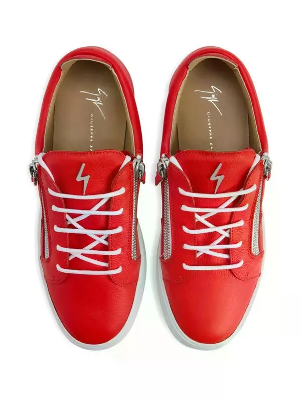GIUSEPPE ZANOTTI Zip-detail Low-top Sneakers - Red